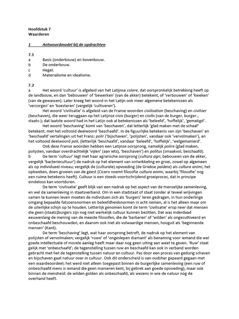 Antwoordmodel H7 Alle Behandelde Opdrachten | PDF