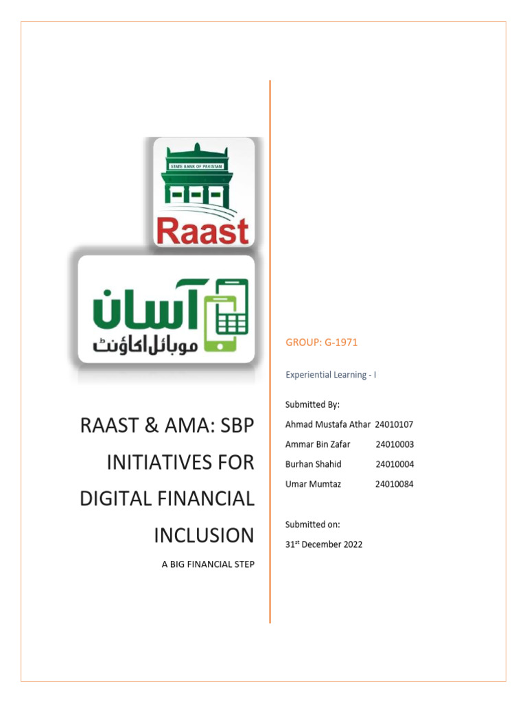 RAAST & AMA: Digital Financial Inclusion in Pakistan | PDF | Financial ...