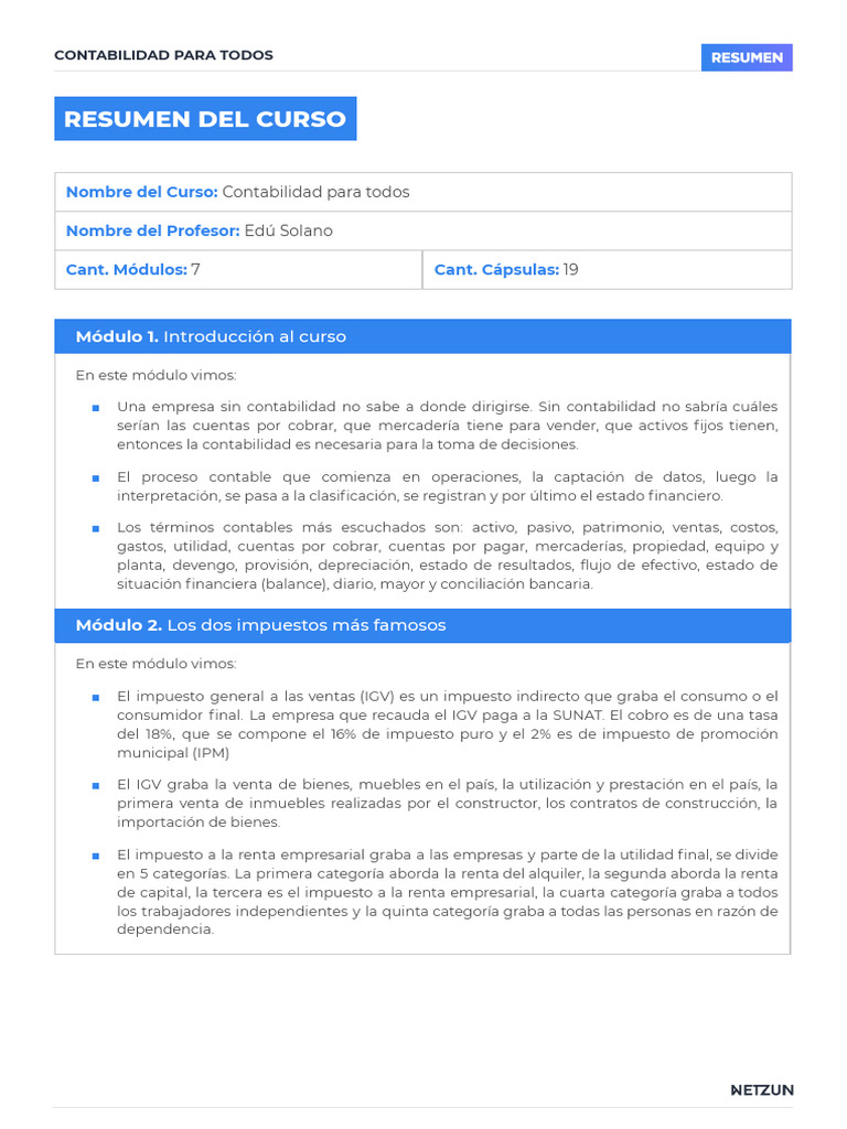 Resumen Del Curso Contabil DyLKC9X | PDF