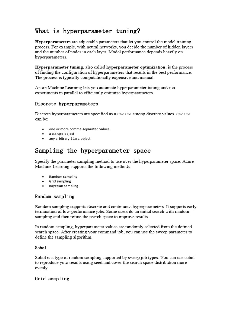 What Is Hyperparameter Tuning | PDF | Statistics | Learning