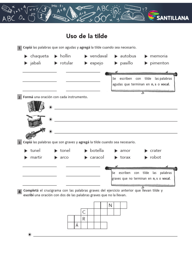 L5 - Uso de La Tilde en Palabras Agudas y Graves | PDF