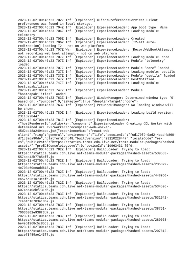 WebLogs Core Loader Diagnostics Logs Previous Session | PDF | Booting | Computer Science