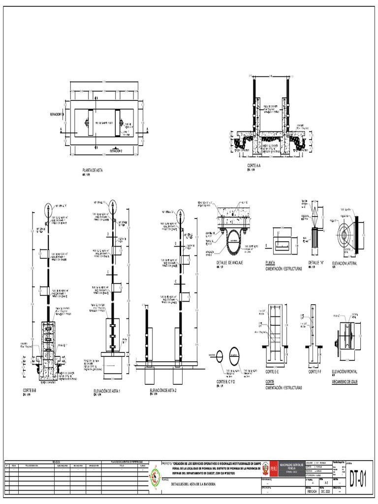 DT-01 - Detalle de Asta de Bandera A3 | PDF