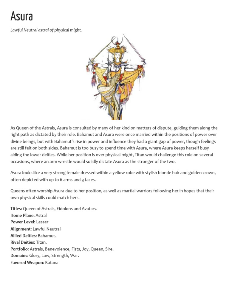 Asura: Lawful Neutral Astral Queen | PDF | History