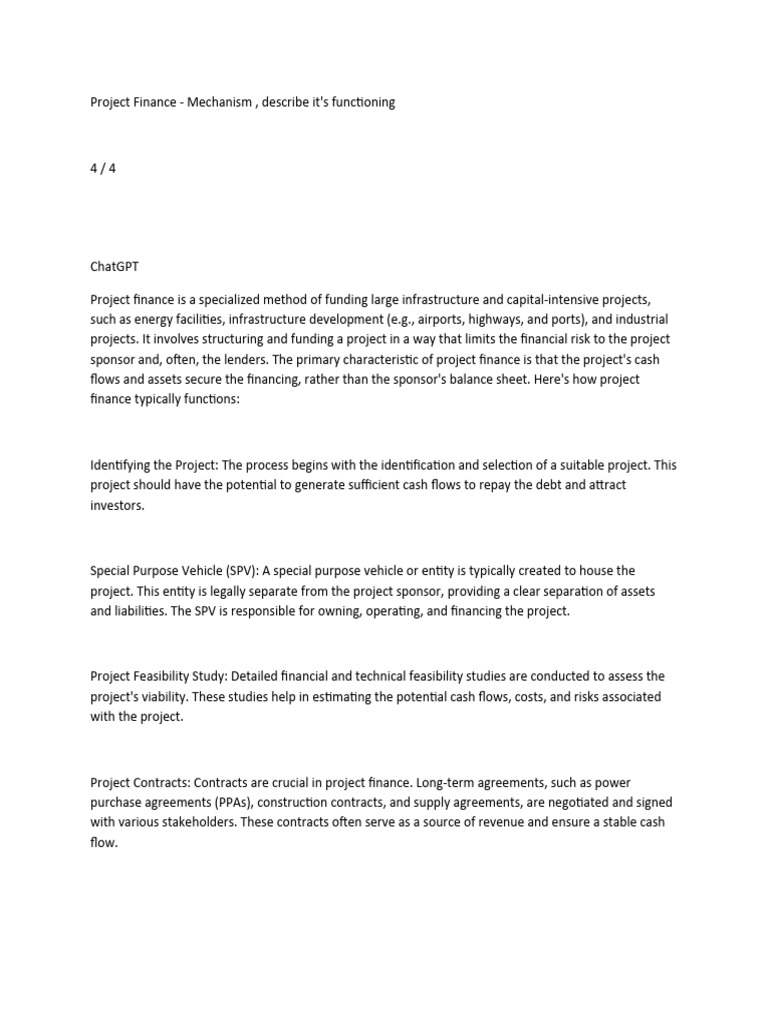 Project Finance-WPS Office | PDF | Finance & Money Management