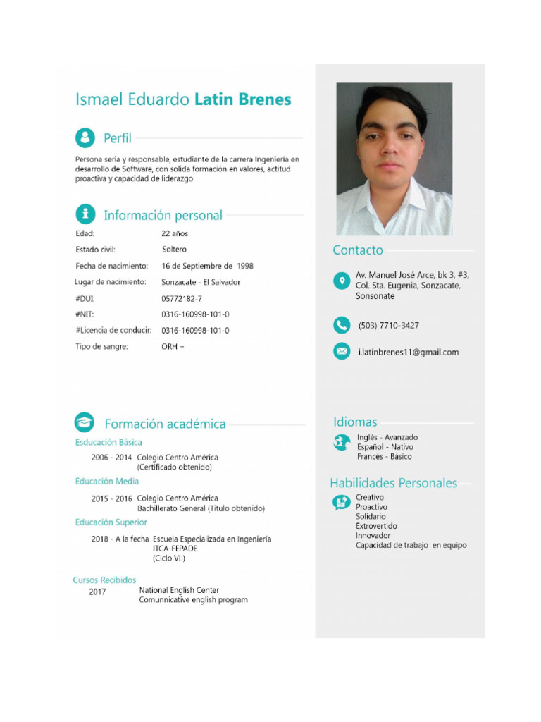 CV Ismael Latin | PDF