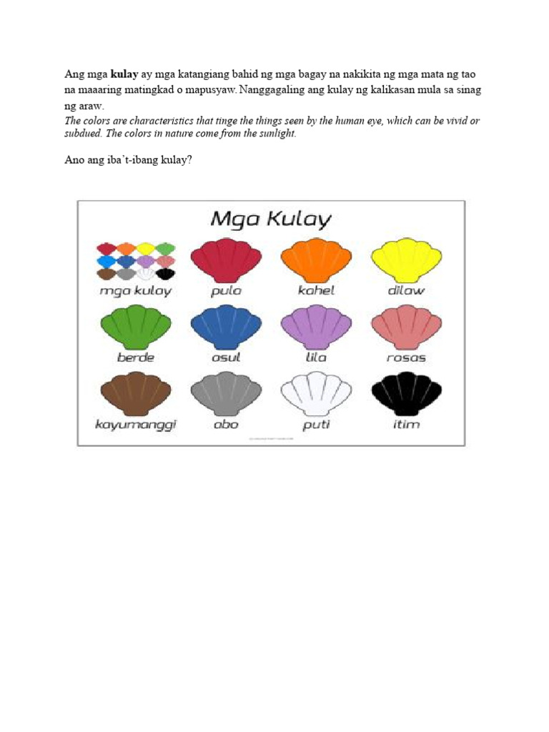 Iba't-Ibang Kulay | PDF Iba't-Ibang Kulay | PDF