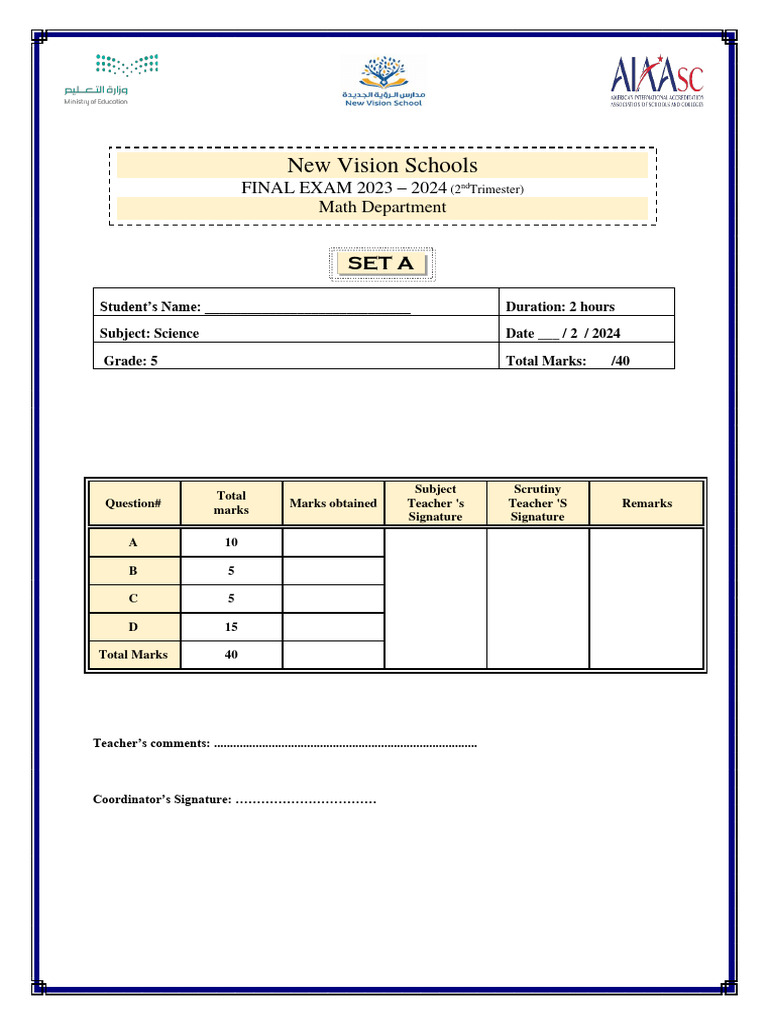Math Gr. 1 ITC - Finals 2nd Trimester - Edited | PDF | Equations ...