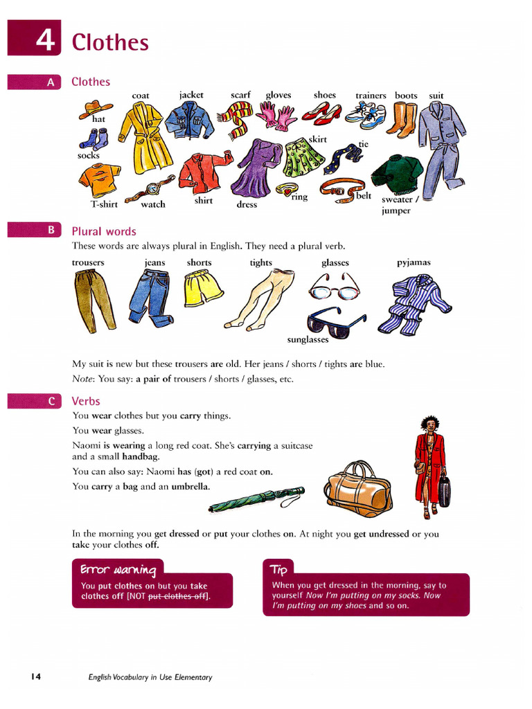English - Vocabulary - in - Use - Elem - 2e 4 Clothes | PDF