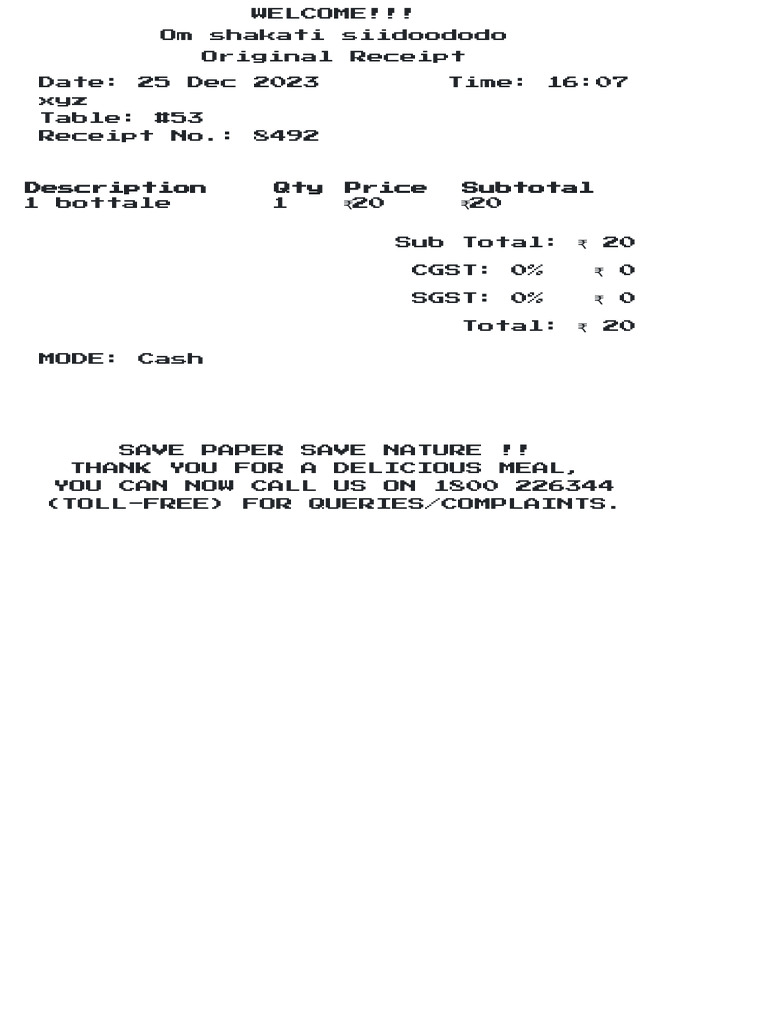 Restaurant Bill Template 1 | PDF Restaurant Bill Template 1 | PDF