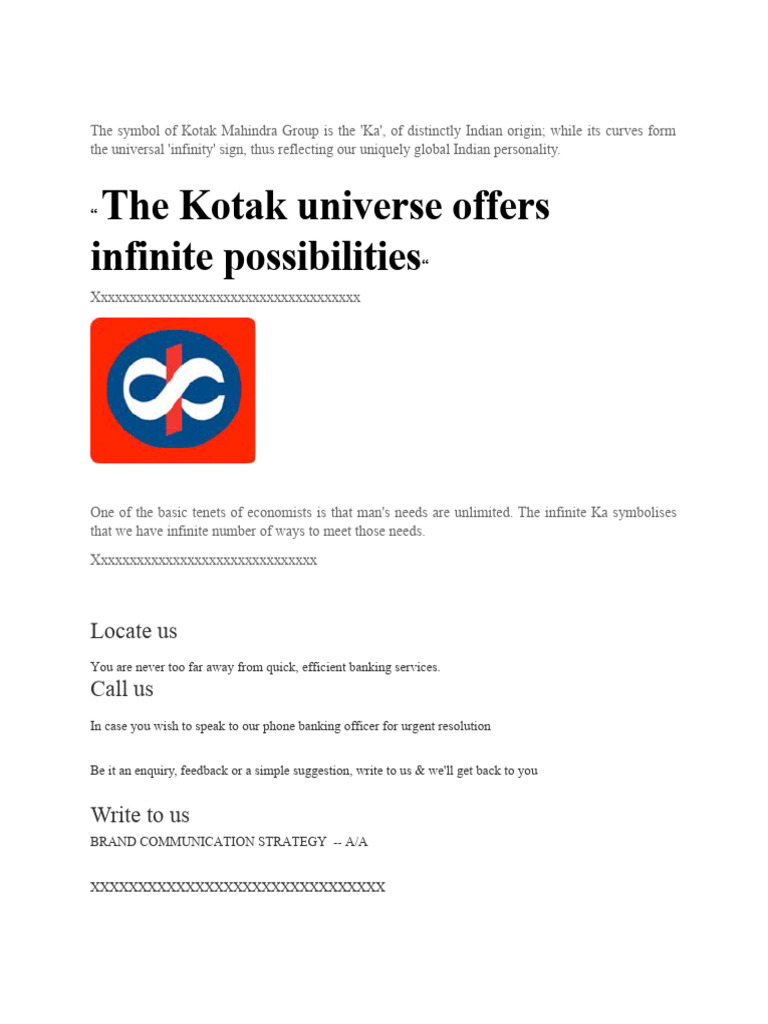 From Kotak Website | PDF | Corporate Social Responsibility | Debit Card