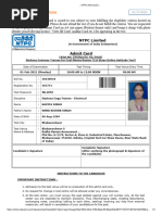 Admit Card Sample SSC | PDF