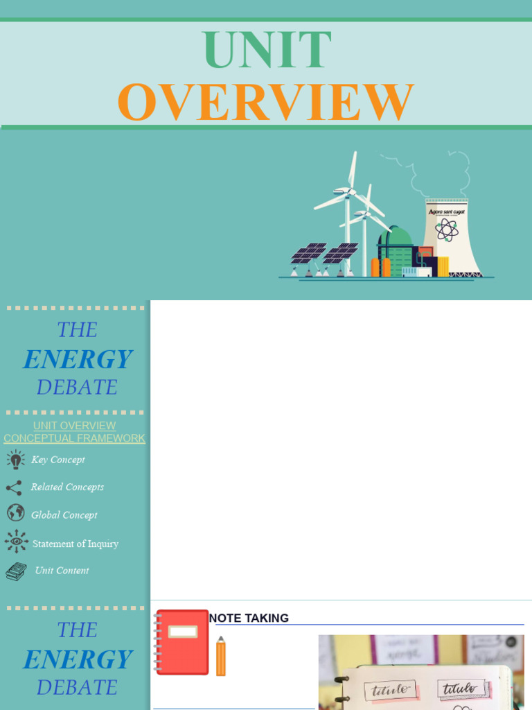 Energy Generation Part 1 Unit Overview 22 23 Pdf Concept