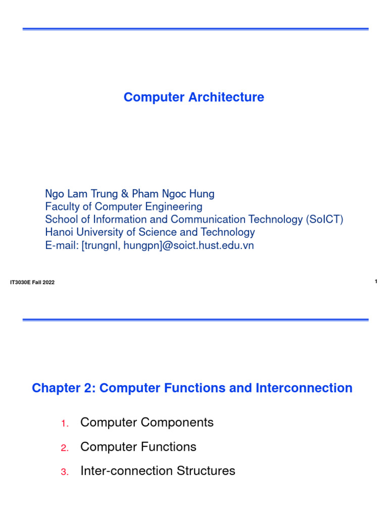 IT3030E CA Chap2 Computer Functions and Interconnection | PDF | Central Processing Unit ...