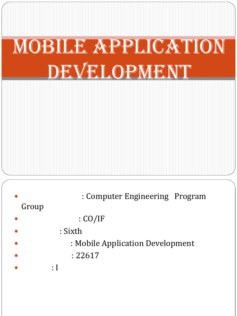 MAD Introduction | PDF | Android (Operating System) | User Interface