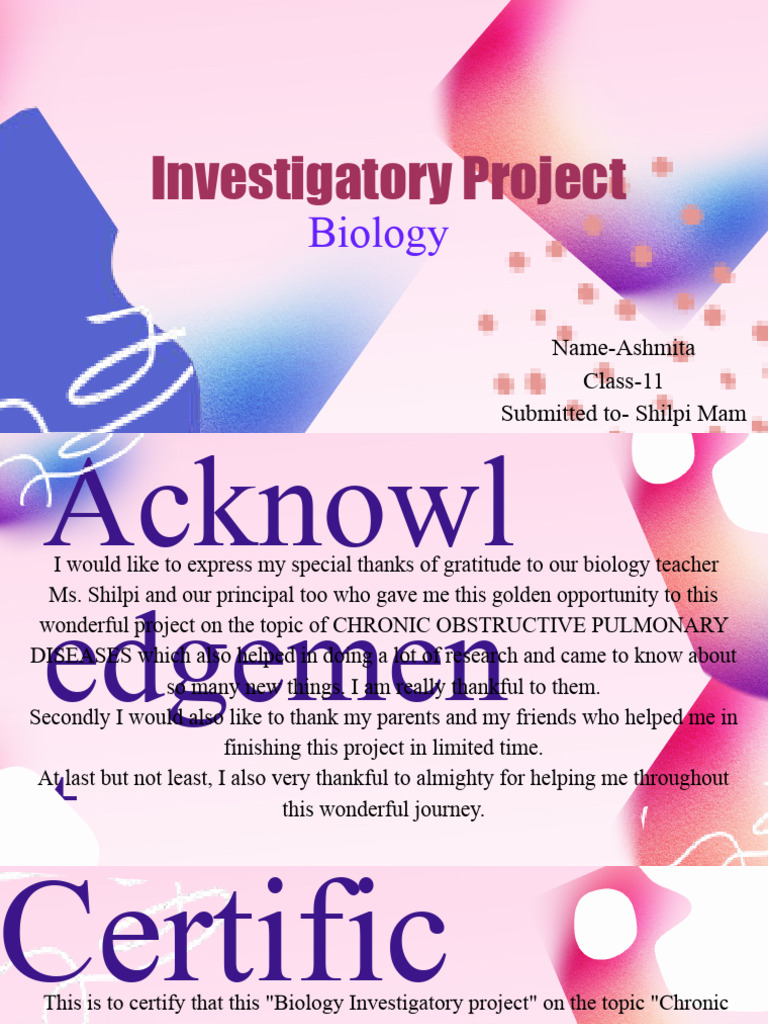 Investigatory Project Biology Class 11 Pdf Chronic Obstructive