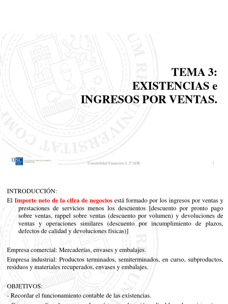Tema 3 Existencias EXP | PDF | Contabilidad | Business