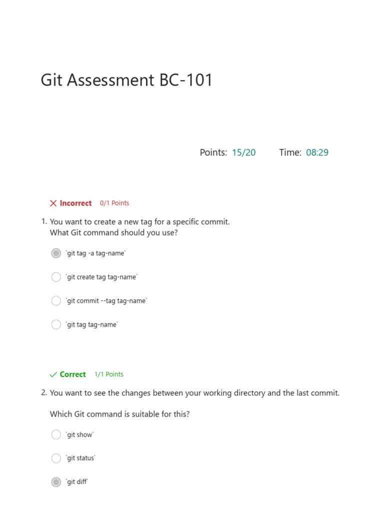 Git Assessment BC-101 | PDF | Information Technology Management | Software Engineering