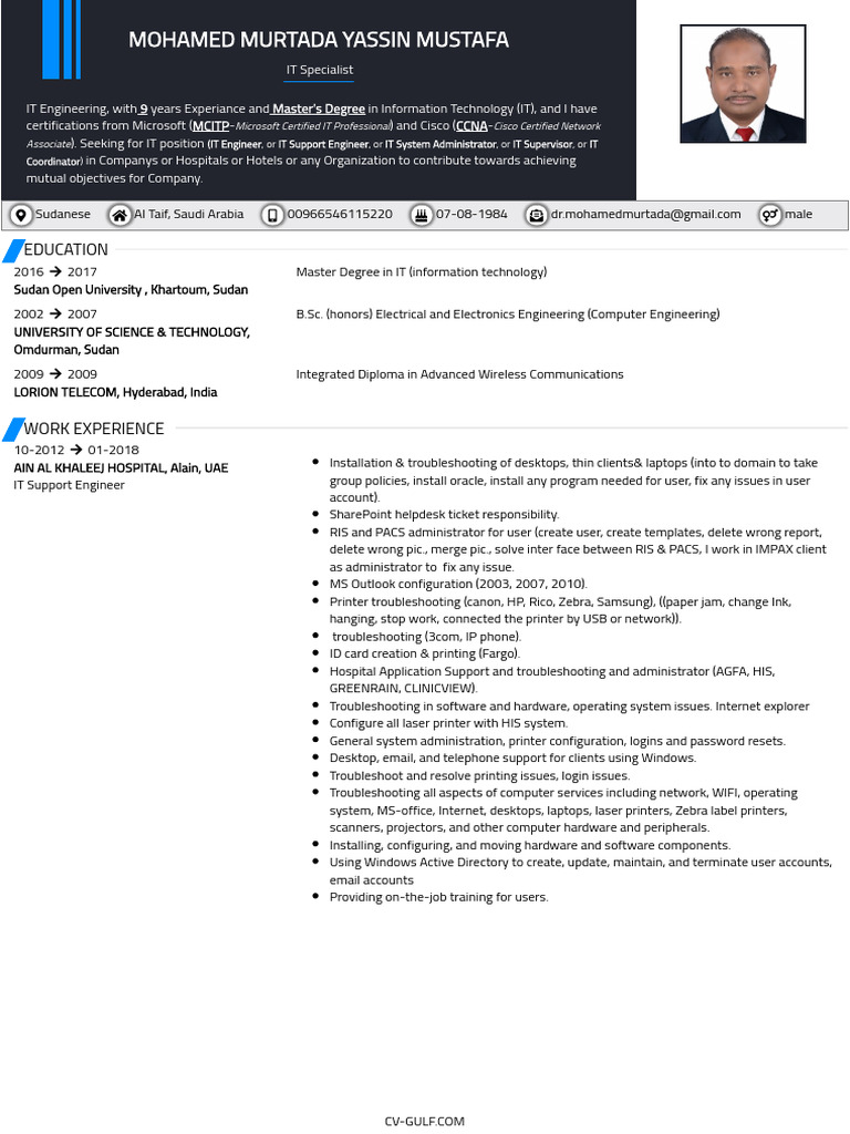 Mohamed Murtada Yassin Mustafa: Education | PDF | Microsoft Windows | Operating System