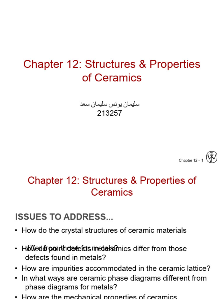 CH 12 | PDF | Ion | Crystal Structure