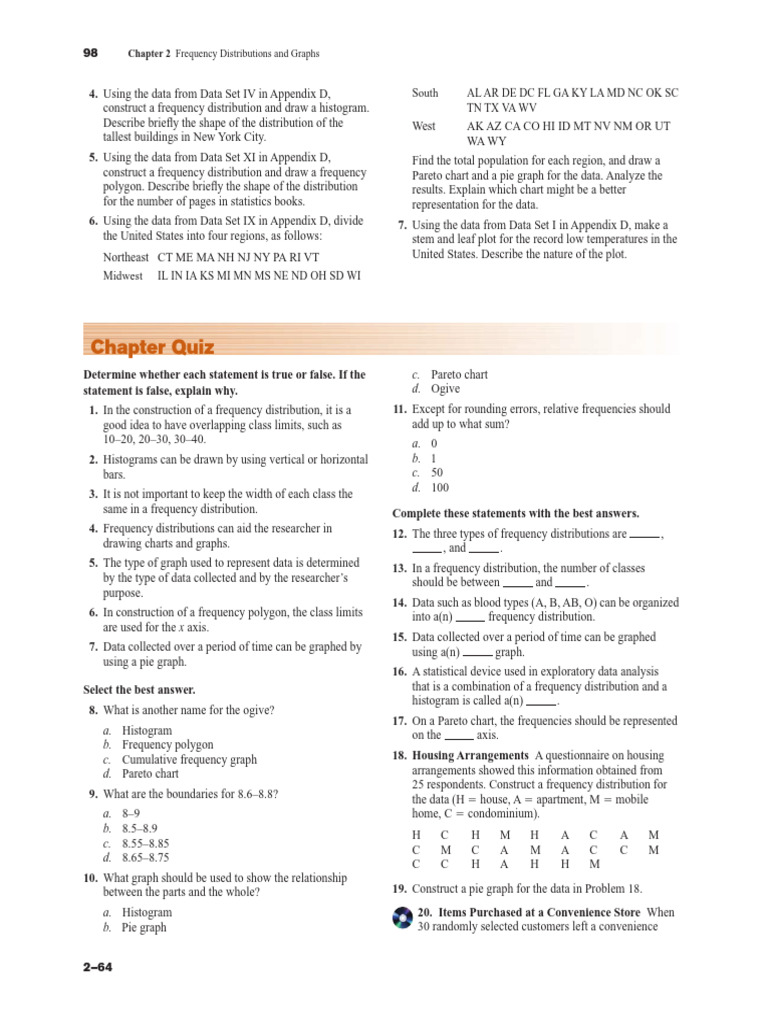 Chap2 QUIZ | PDF | Histogram | Chart