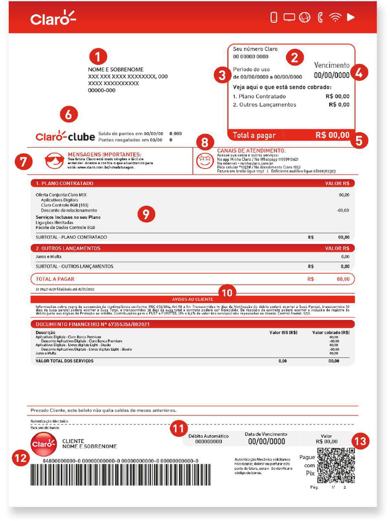 Fatura Claro 3 | PDF