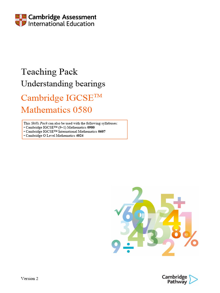0580 Teaching Pack Understanding Bearings V2 Pdf Trigonometric Functions Triangle