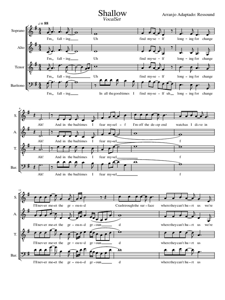 Shallow | PDF | Singing | Vocal Music