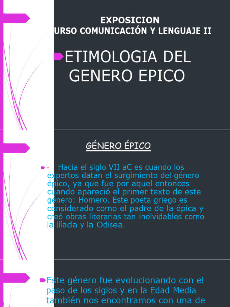 Etimologia Del Genero Epico | PDF