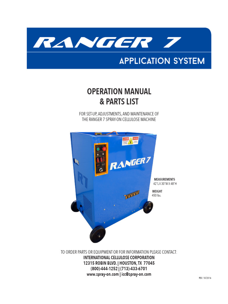 Ranger 7 Manual 102616 | PDF