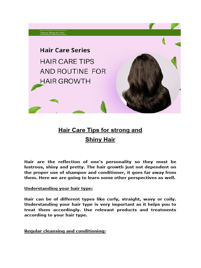 3 - Your Go-To Hair Care Routine - Tips For Strong and Shiny Hair | PDF ...