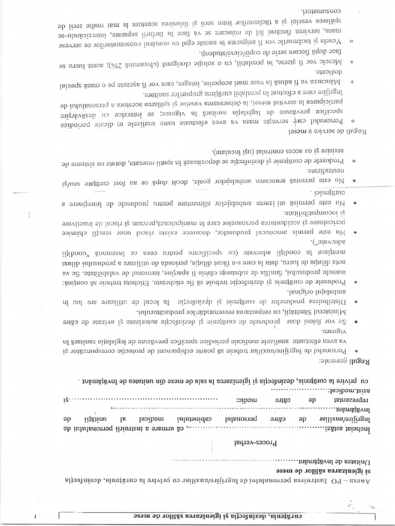Proceduri Instruire Ingrijitoare | PDF