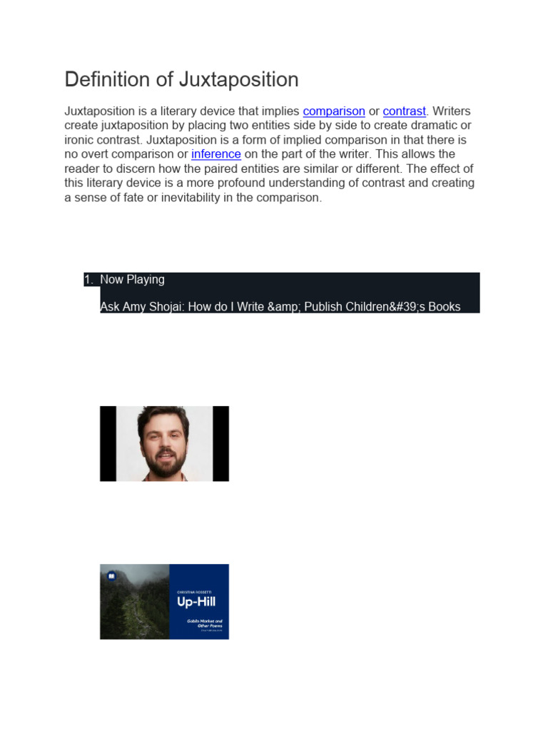 Definition of Juxtaposition | PDF