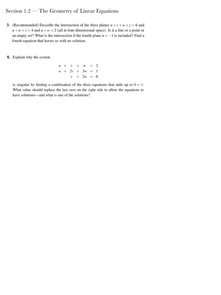 Linear Algebra -HW 1 | PDF