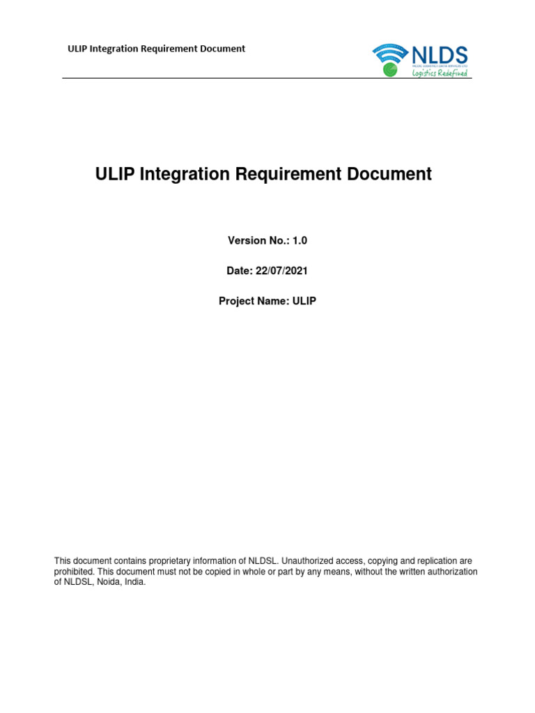 ULIP COPT Integration Requirement | PDF | Json | User (Computing)