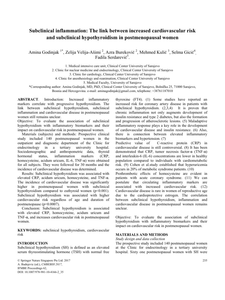Subclinical Inflammation | PDF | C Reactive Protein | Inflammation
