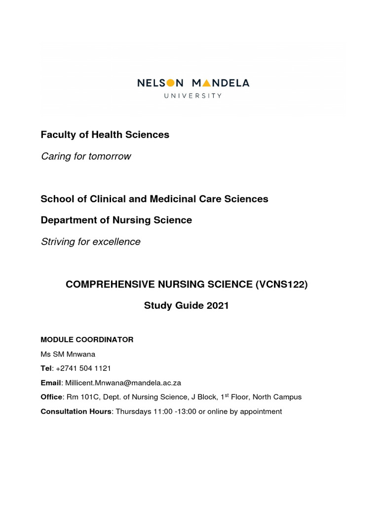 Comprehensive Nursing Science II Guide | PDF | Nursing | Medical Diagnosis