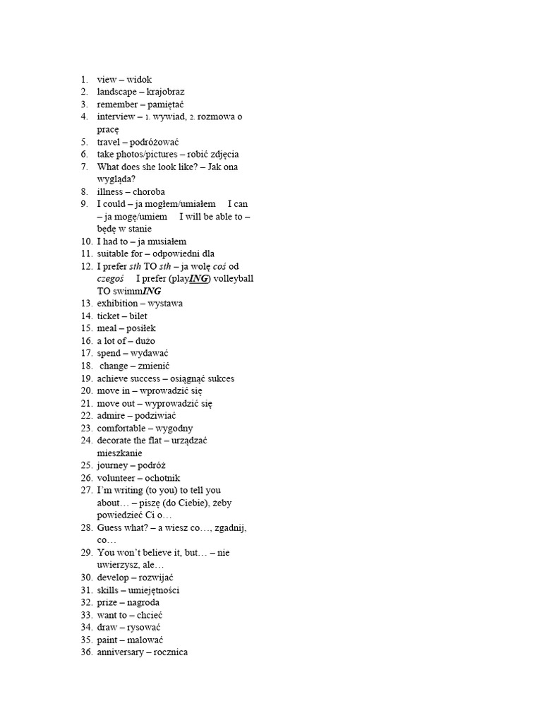 Egz. 8-Klasisty Słowniczek Cz. 3 | PDF