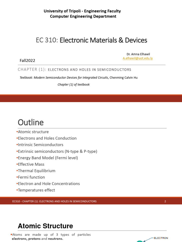 1-Electrons and Holes in Semiconductors-1 | PDF | Semiconductors | Doping (Semiconductor)