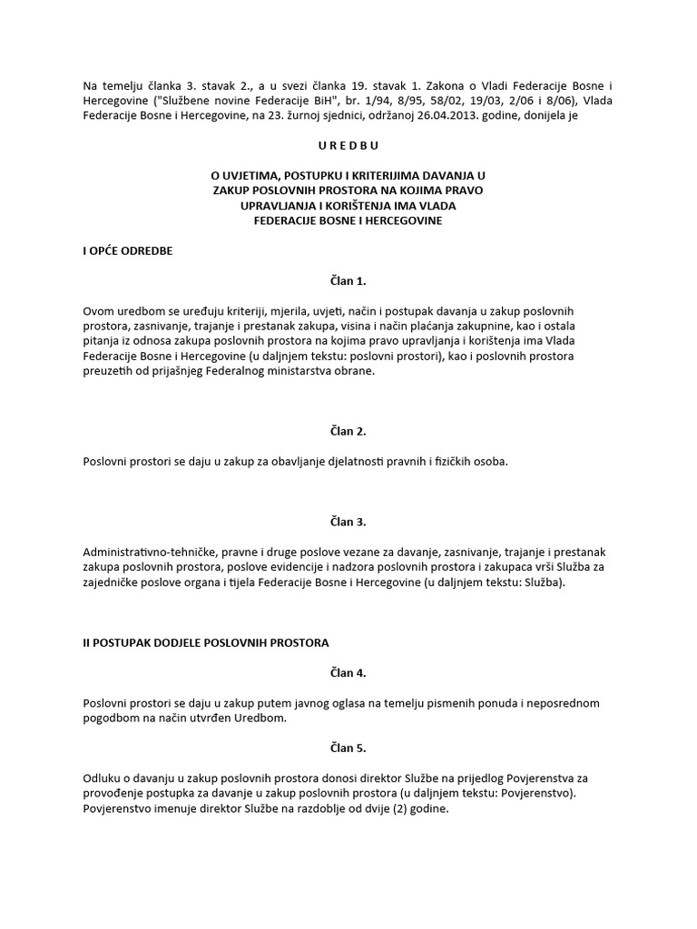 Uredba Poslovni Prostor | PDF