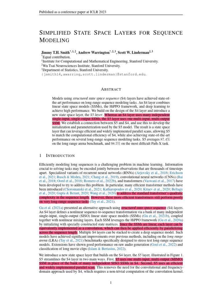 Simplified State Space Layers For Sequence | PDF | Matrix (Mathematics ...