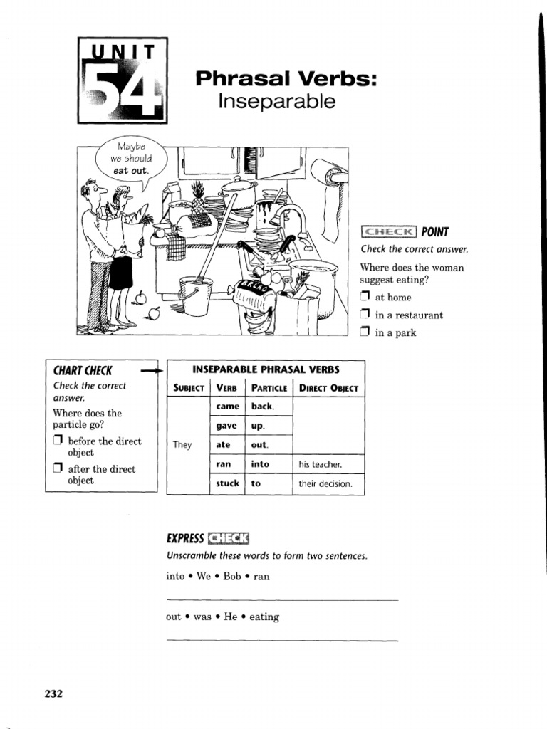 Grammar Express U54 Phrasal Verbs-Inseparable | PDF | Languages | Foreign Language Studies