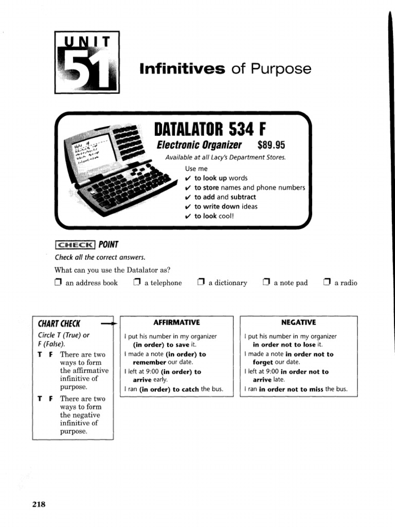 Gram Exp U51 Infinitives of Purposmmme | PDF | Language Mechanics | Grammar