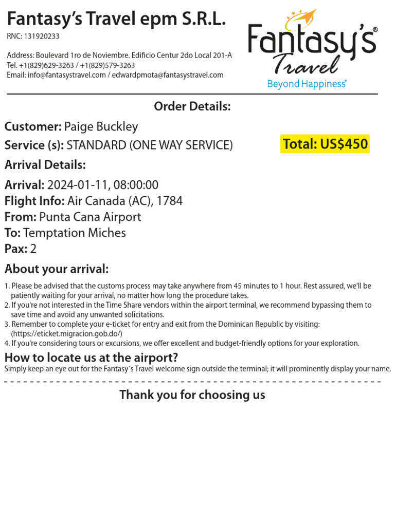 Fantasys Ticket One Way | PDF