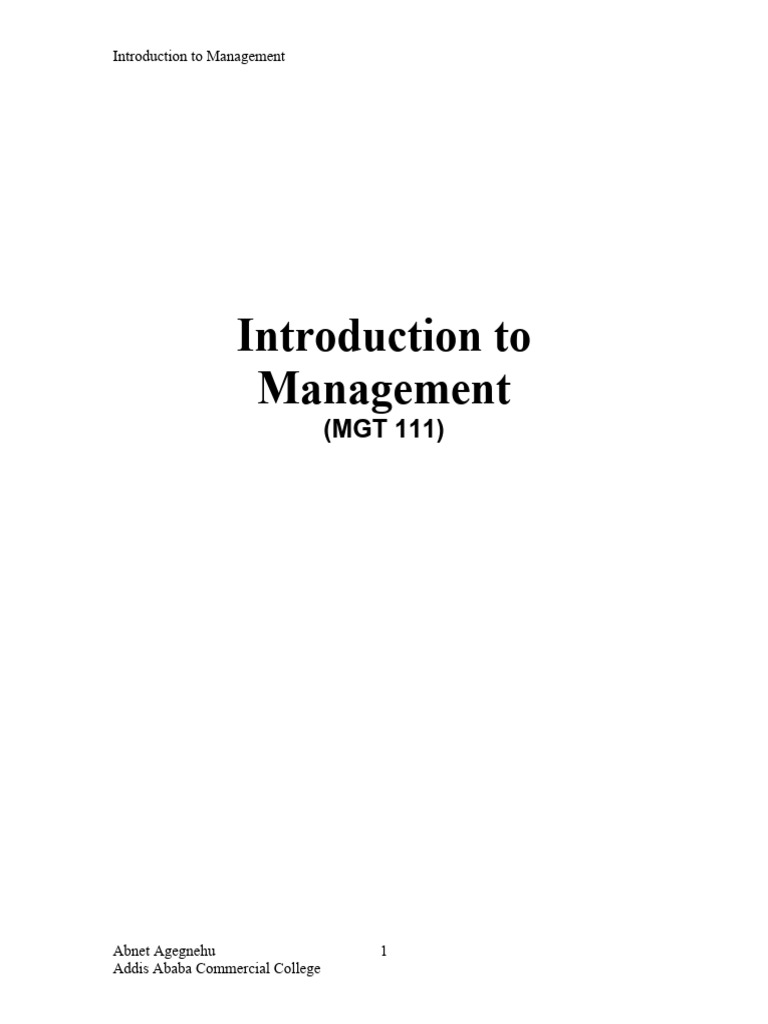 Introduction To Management | PDF | Science | Knowledge