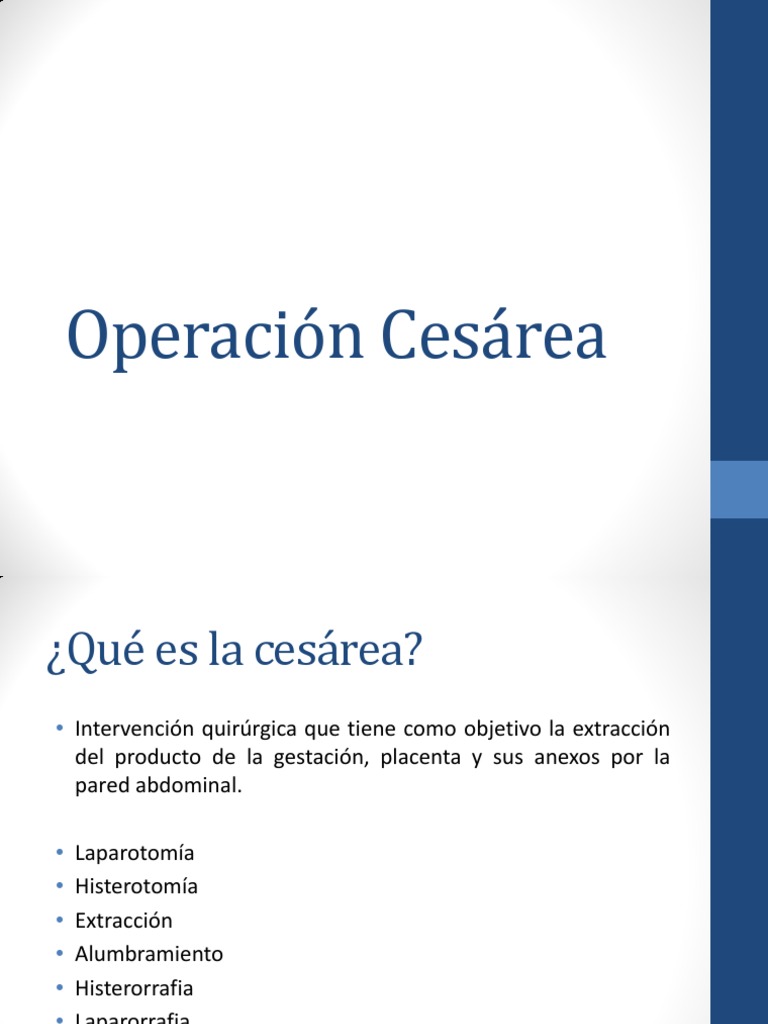 Operación Cesárea | PDF | Seccion de cesárea | Parto