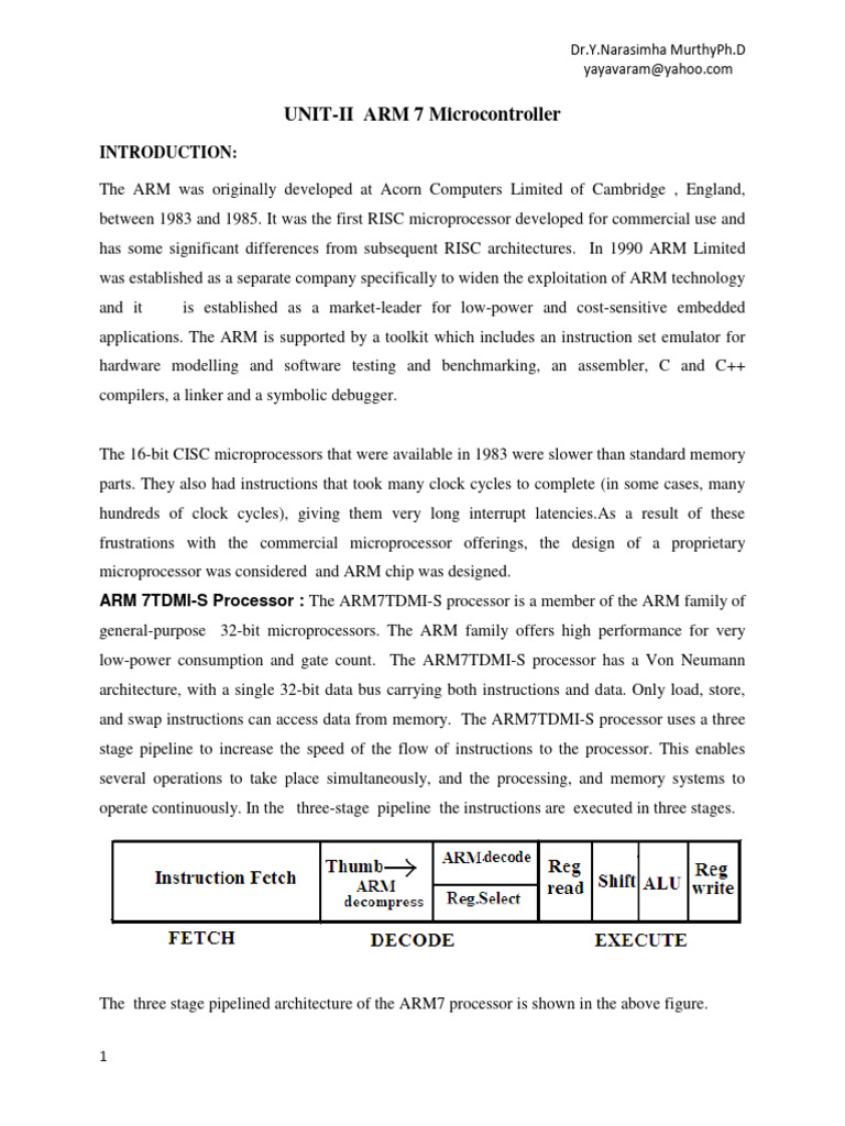 Arm 7 Architecture | PDF | Central Processing Unit | Computer Architecture
