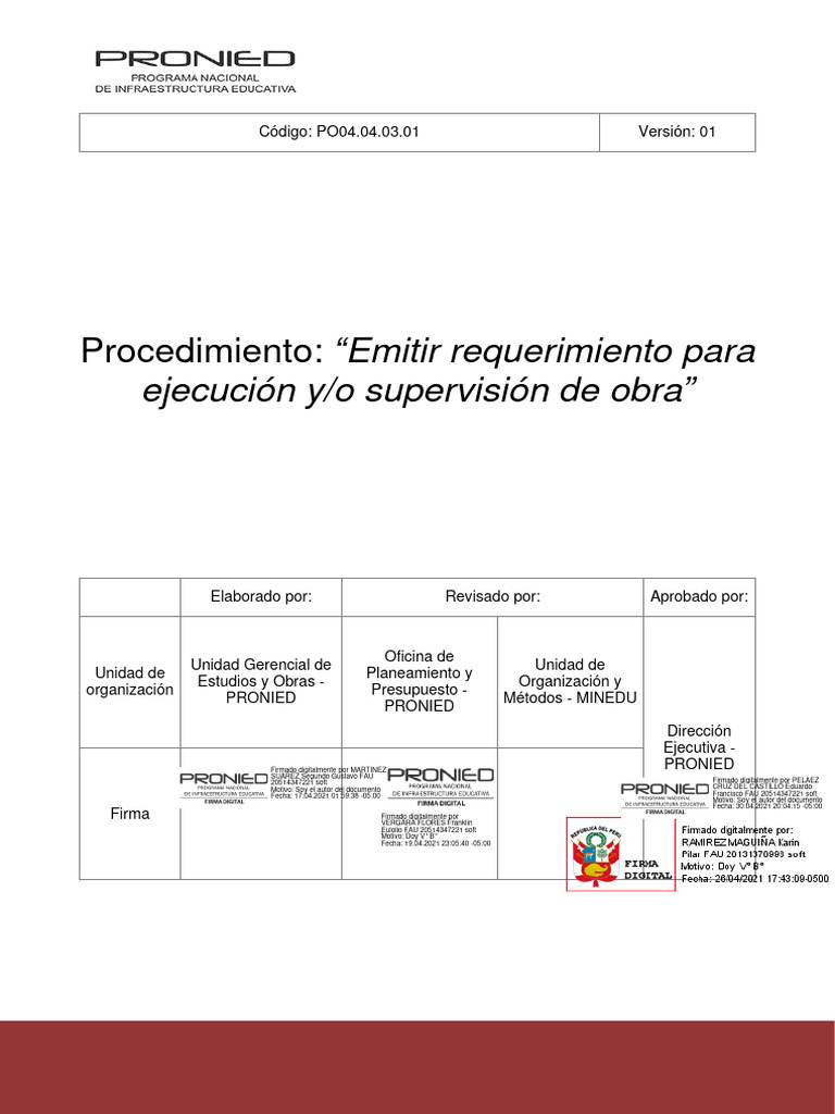 Emitir Requermiento Ejec y Sup | PDF