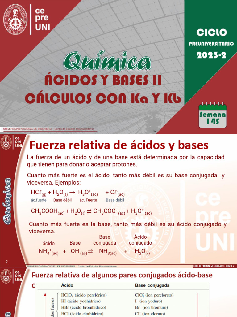 Cálculos de Ka y Kb en Ácidos y Bases | PDF | Ácido | Constante de ...