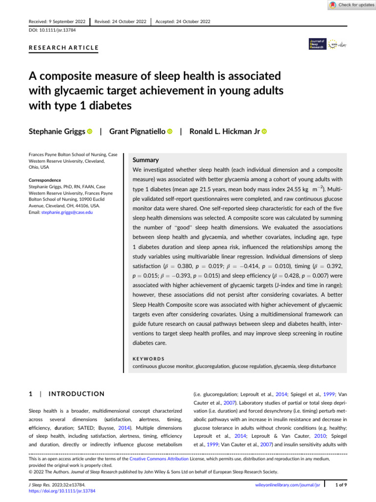 Journal of Sleep Research - 2022 - Griggs - A Composite Measure of ...